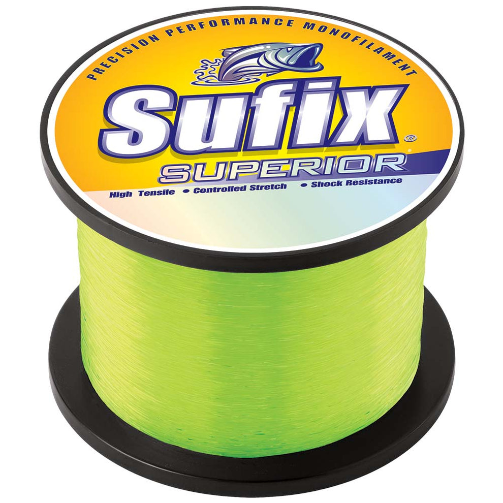 Sufix Superior Hi-Vis Yellow Monofilament - 20lb - 2670 yds – K & K Kustomz