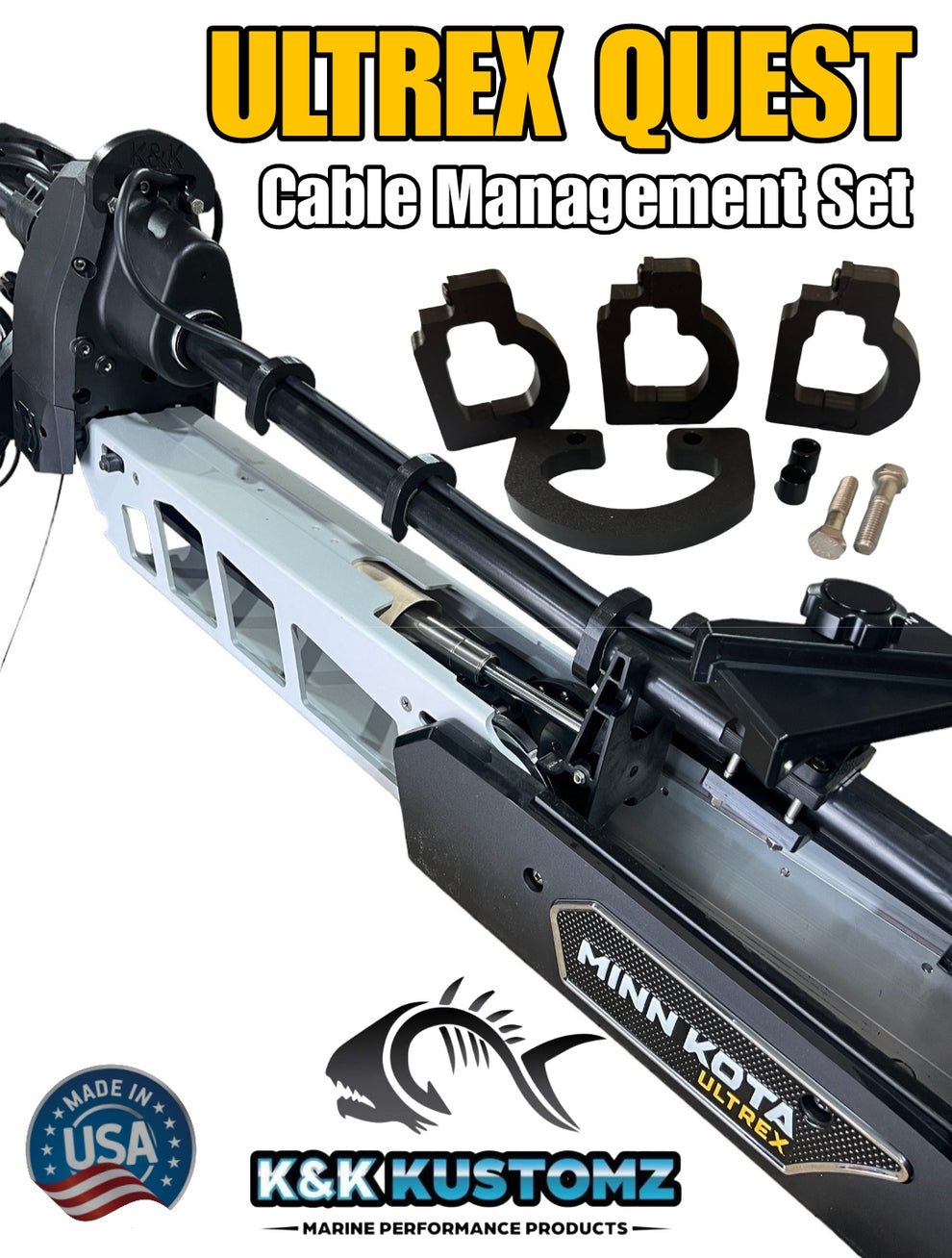 ULTREX QUEST TRANSDUCER CABLE CLIP AND KEEPER SET FROM K AND K KUSTOMZ ...